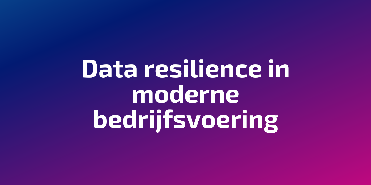 Data resilience in moderne bedrijfsvoering